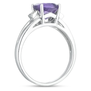 Sterling Silver Amethyst & Diamond Ring | H.Samuel