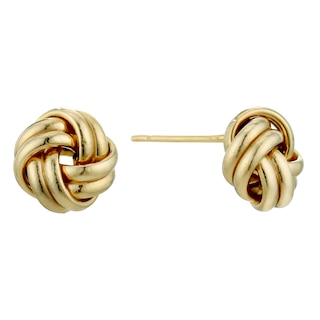 9ct Gold Round Knot Stud Earrings | H.Samuel