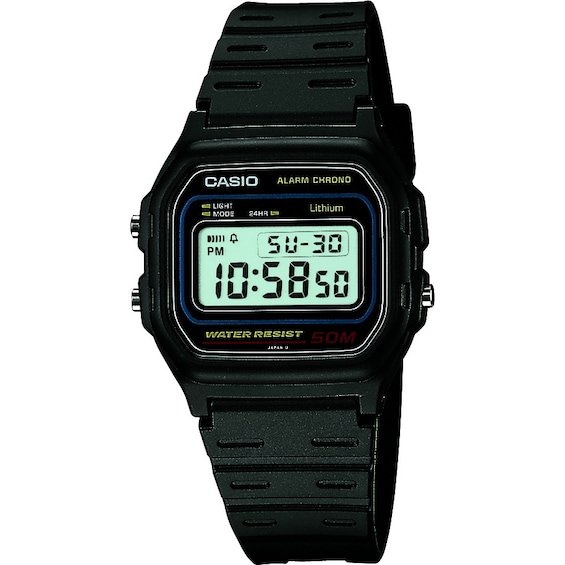 Casio W-59-1VQES Men's Grey Resin Strap Digital Watch | H.Samuel
