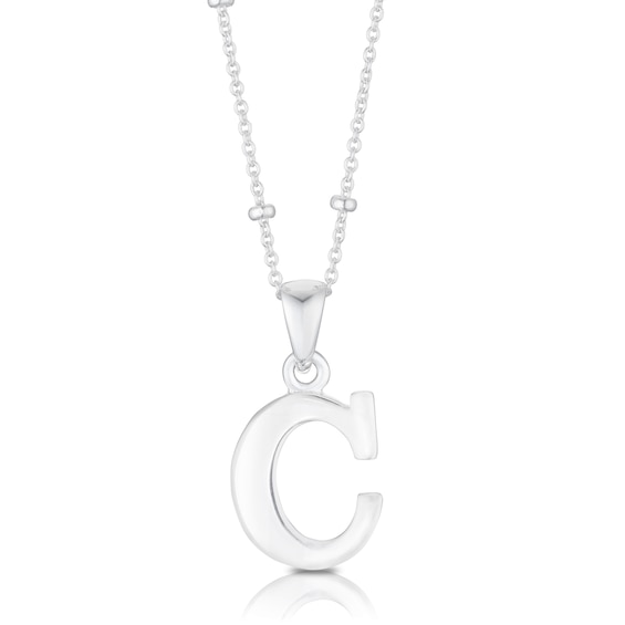 Sterling Silver Initial C Pendant | H.Samuel