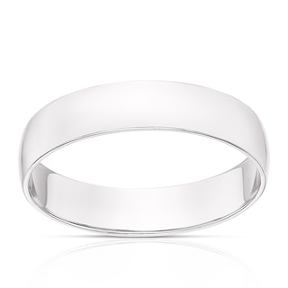 Platinum 4mm Heavy D Shape Ring | H.Samuel