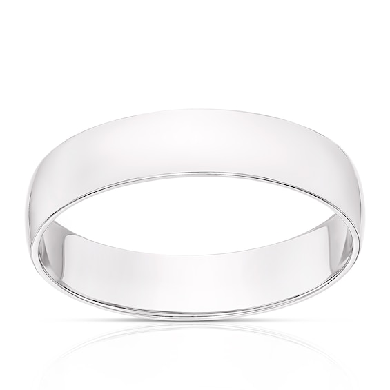 Platinum 4mm Heavy D Shape Ring | H.Samuel