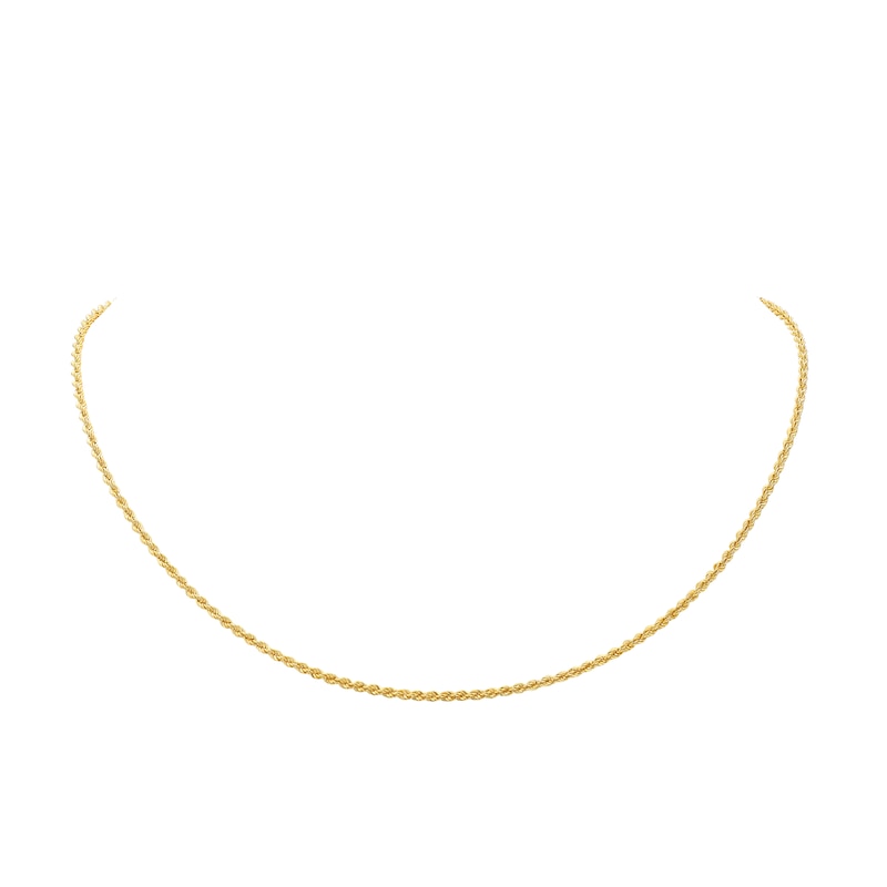 9ct Yellow Gold 18 Inch Dainty Rope Chain | H.Samuel