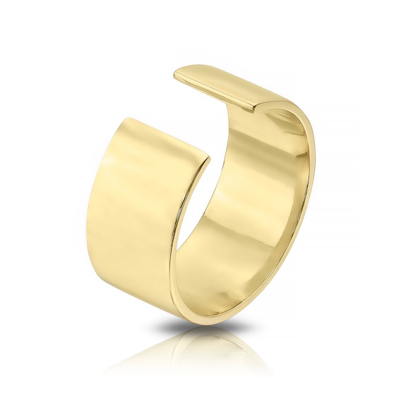 Sterling Silver & 18ct Gold Plated Vermeil Chunky Gap Ring | H.Samuel