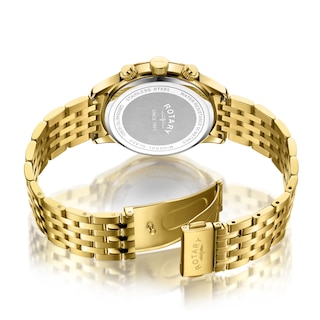 Rotary Men's Chronograph Gold Plated Bracelet Watch | H.Samuel