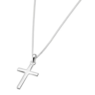 Sterling Silver Plain Cross Pendant | H.Samuel