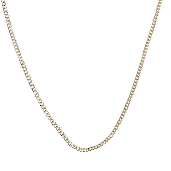 9ct Yellow Gold Solid 20 Inch Dainty Curb Chain | H.Samuel