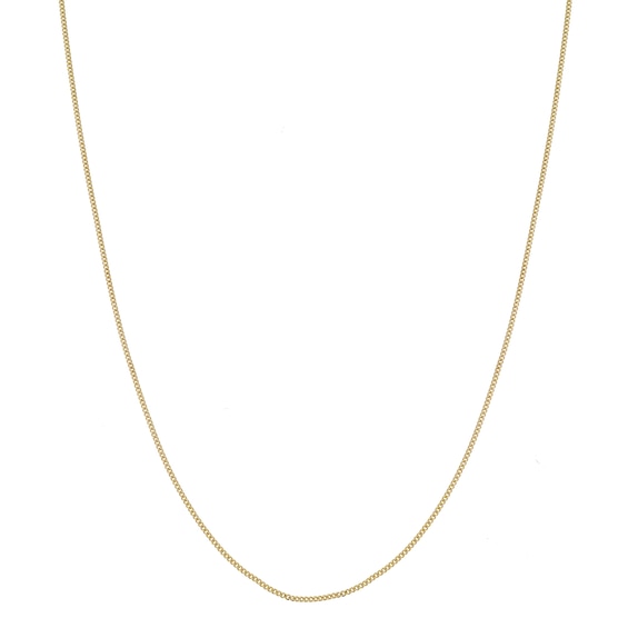 9ct Yellow Gold Solid 18 Inch Dainty Curb Chain | H.Samuel