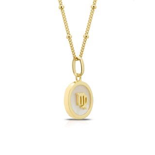 Sterling Silver & 18ct Gold Plated Vermeil Mother Of Pearl Virgo ...