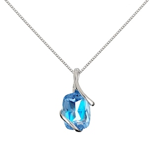 9ct White Gold Topaz Pendant Necklace | H.Samuel