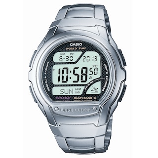 Casio WV-58RD-1AEF Men's Stainless Steel Bracelet Digital Watch | H.Samuel
