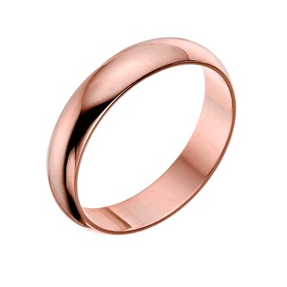 9ct Rose Gold 4mm Extra Heavy D Shape Ring | H.Samuel