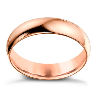9ct Rose Gold 5mm Extra Heavy D Shape Ring | H.Samuel
