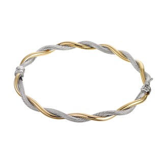 9ct Two-Tone Hinged Bangle | H.Samuel
