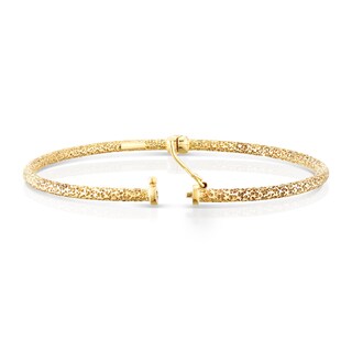 9ct Yellow Gold Sparkle Bangle | H.Samuel