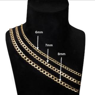 9ct Yellow Solid Gold 22 Inch Curb Chain | H.Samuel