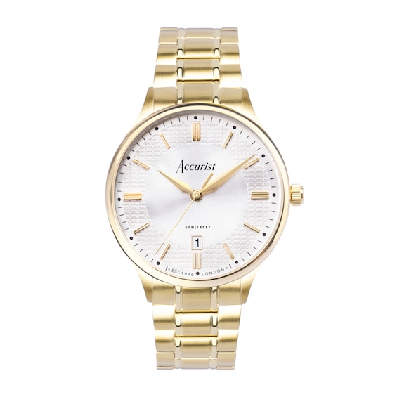 Accurist Men's Classic 37mm Dial Gold Tone Stainless Steel Watch | H.Samuel