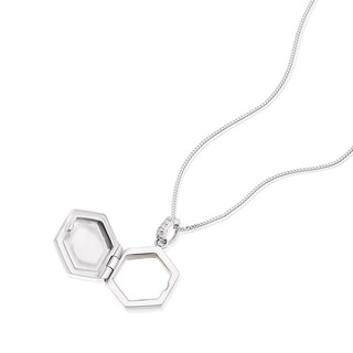 Sterling Cubic Zirconia Hexagon Locket | H.Samuel