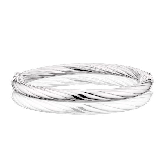 Sterling Silver Rope Twist Bangle | H.Samuel