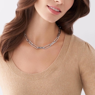 Fossil Heritage D-Link Stainless Steel Chain Necklace | H.Samuel