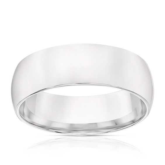 Silver 7mm Super Heavy Court Ring | H.Samuel