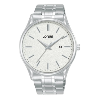 Lorus Men's 42mm White Dial Stainless Steel Bracelet Watch | H.Samuel