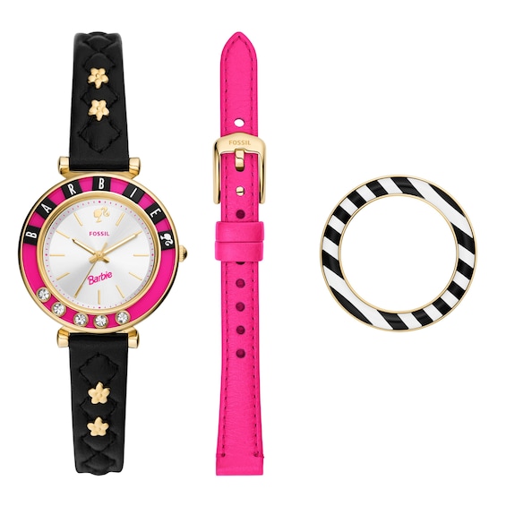Fossil Barbie Limited Edition Watch Topring & Interchangeable Strap Box ...