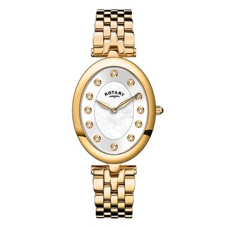 Rotary Ladies' Diamond Dot MOP Dial Gold Tone Bracelet Watch | H.Samuel
