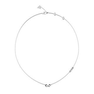 Guess Ladies' Silver Tone Stone Set Infinity Necklace | H.Samuel