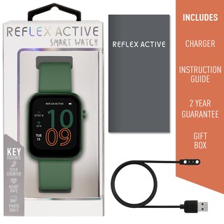 Reflex Active Series 12 Ladies' Dark Green Silicone Strap Smart Watch ...