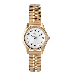 Limit Ladies' White Dial Gold Tone Expander Bracelet Watch | H.Samuel