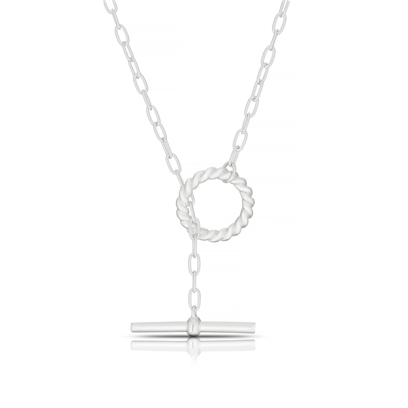 Sterling Silver Swirl T Bar Necklace H Samuel