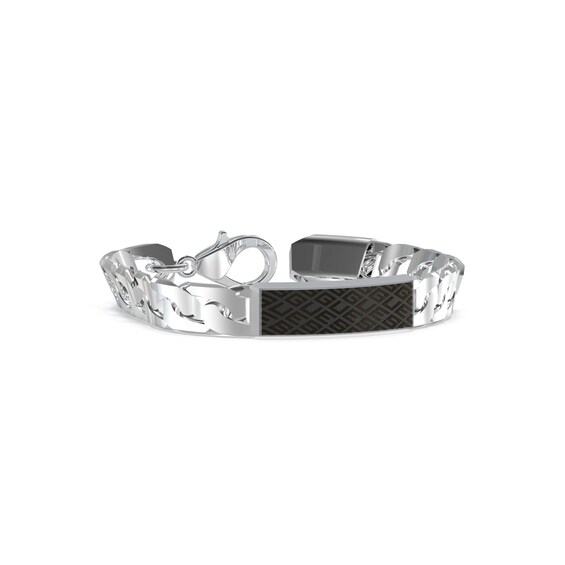 Guess Men's Stainless Steel Guess Pattern Curb Chain Bracelet | H.Samuel