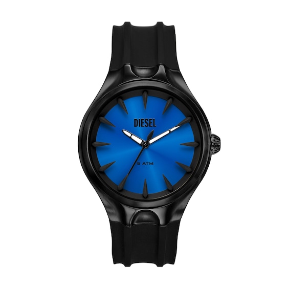 Diesel Streamline Men's Blue Dial Silicone Strap Watch | H.Samuel