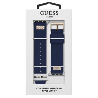 Guess Stone Embellished Blue Silicone Apple Watch Strap- 42-44mm | H.Samuel