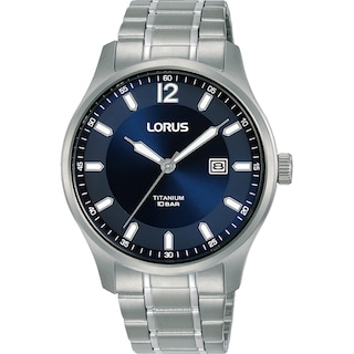 Lorus Titanium Men's Blue Dial Bracelet Watch | H.Samuel