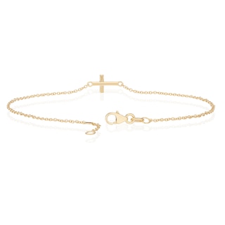 9ct Yellow Gold Cubic Zirconia Cross Bracelet | H.Samuel