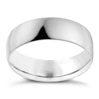 Palladium 950 6mm Extra Heavy D Shape Ring | H.Samuel